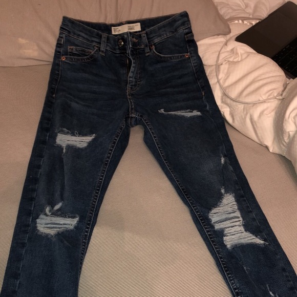 Topshop | Jeans | Topshop Ripped Jeans In Blue | Poshmark